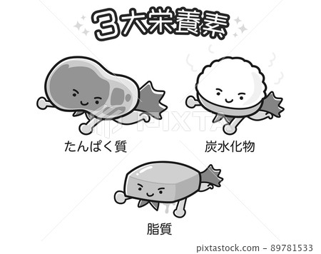 Nutrition illustration set of three major... - Stock Illustration ...