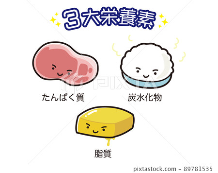 Nutrition illustration set of three major... - Stock Illustration ...