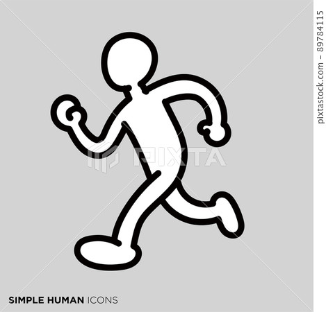 Simple person pose series "Running" - Stock Illustration [89784115] - PIXTA