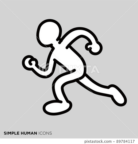 Simple person pose series "Running" - Stock Illustration [89784117] - PIXTA