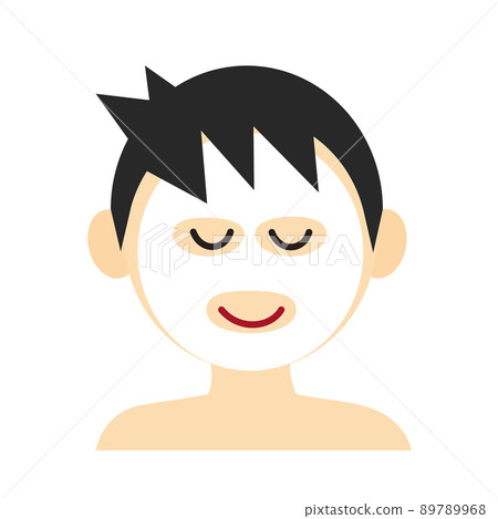A man wearing a face pack. Men's esthetics.... - Stock Illustration ...