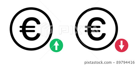 Euro price increase and euro price decrease... - Stock Illustration ...