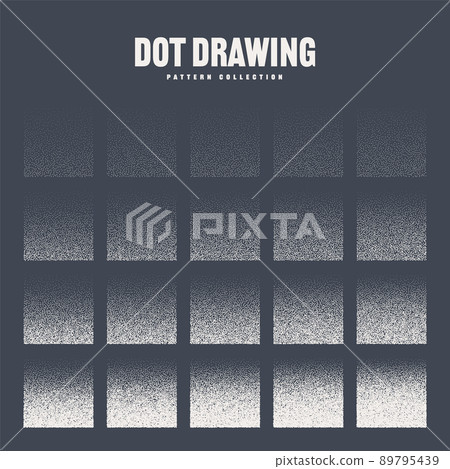 Square shaped dotted objects, stipple elements.... - Stock Illustration ...