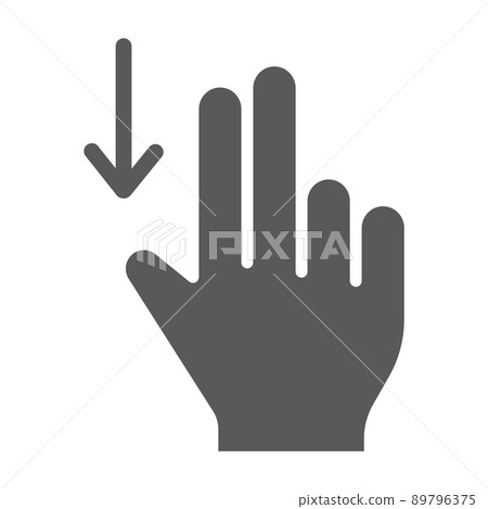 Two finger drag down glyph icon, gesture and... - Stock Illustration ...