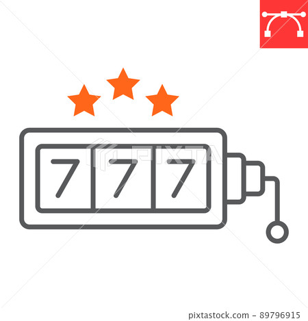 Slot machine line icon, casino and win, jackpot... - Stock Illustration ...