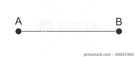 Straight line with A and B letters on start and... - Stock Illustration ...