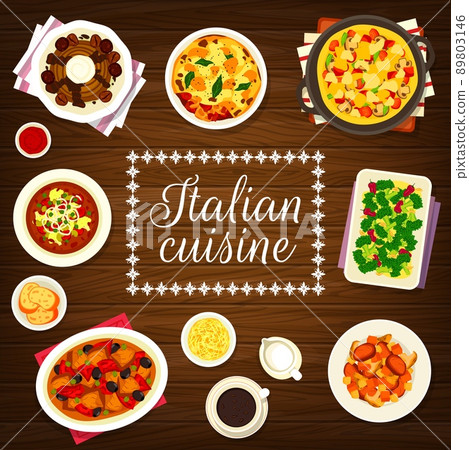 Italian cuisine menu cover template. Broccoli... - Stock Illustration ...