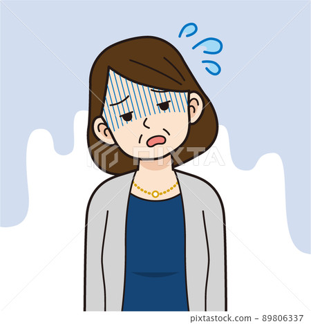 Tired working middle woman _ line drawing - Stock Illustration ...