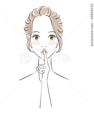 Secret pose of a pretty woman - Stock Illustration [89808230] - PIXTA