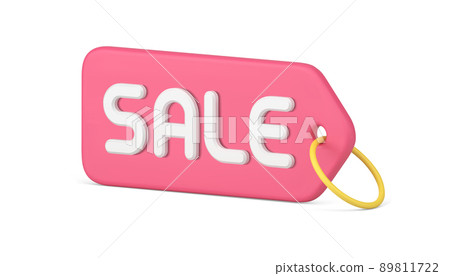 Pink sale tag rope store marketing special... - Stock Illustration ...