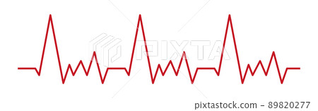 Heart pulse - curved red line on white... - Stock Illustration ...