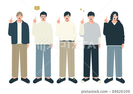 Various male full body vector illustration set - Stock Illustration ...
