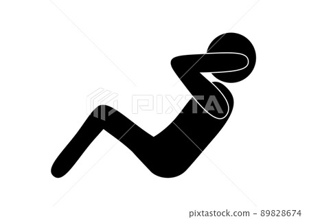 Icon of a person doing sit-ups. Diet, beauty... - Stock Illustration ...