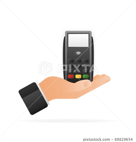 POS Terminal on a white background. Vector... - Stock Illustration ...