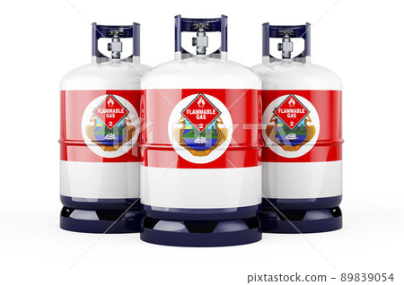 Costa Rican flag painted on the propane... - Stock Illustration ...