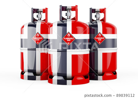 Norwegian flag painted on the propane cylinders... - Stock Illustration ...