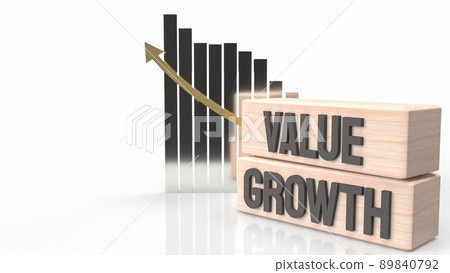 The word value and growth on wood for... - Stock Illustration [89840792 ...