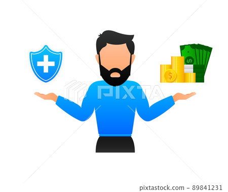 Icon with money and health sign for medical... - Stock Illustration ...