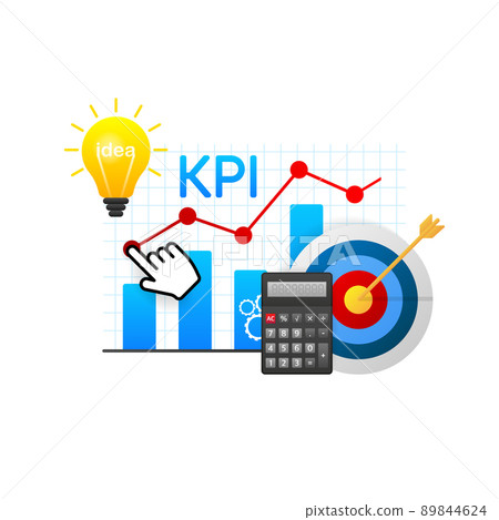 Flat icon with kpi for marketing design.... - Stock Illustration ...