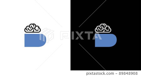 Modern and unique letter b initial brain logo... - Stock Illustration ...