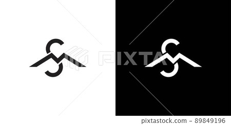 Modern and elegant letter SM initials logo design - Stock Illustration ...