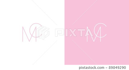 Minimalist and luxurious initial MC lettering logo - Stock Illustration ...