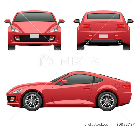 Illustration of a car seen from three... - Stock Illustration [89852787 ...