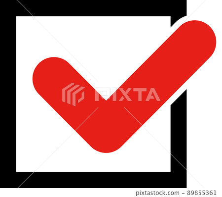 Check box mark icon red - Stock Illustration [89855361] - PIXTA