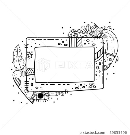 Vector doodle frame for design. Creative doodle... - Stock Illustration ...