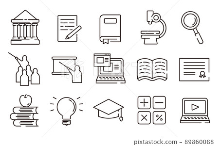 A research-themed icon set. - Stock Illustration [89860088] - PIXTA