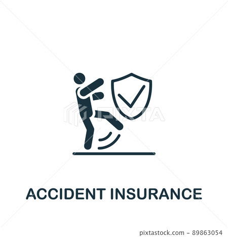 Accident Insurance icon. Monochrome simple... - Stock Illustration ...