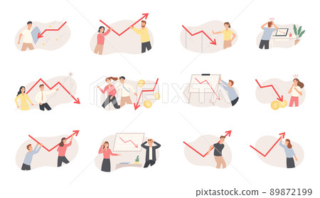 Finance decrease and crisis graph. Financial... - Stock Illustration [89872199] - PIXTA
