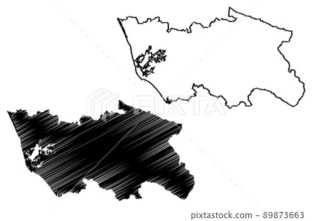 Kollam district (Kerala State, Republic of... - Stock Illustration ...