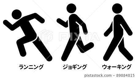 Running / jogging / walking pictogram - Stock Illustration [89884815 ...