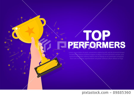 Top performance trophy in flat style. Flat... - Stock Illustration ...
