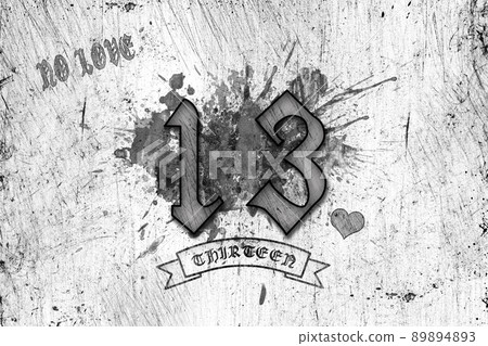 Stylized image of the number 13 in gray tones - Stock Illustration ...