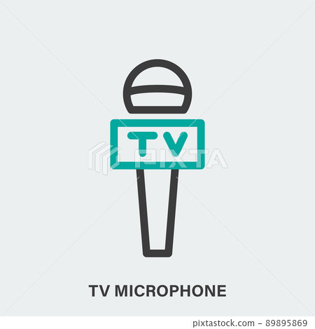TV microphone linear vector icon. Isolated... - Stock Illustration ...