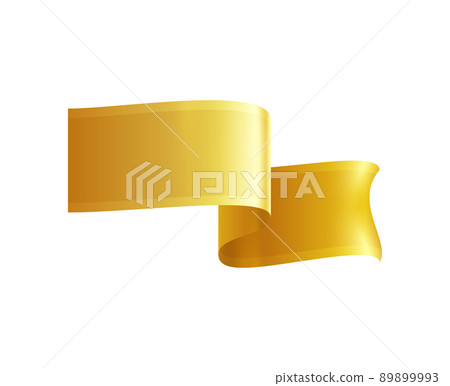 Golden Realistic Ribbon Composition - Stock Illustration [89899993] - PIXTA