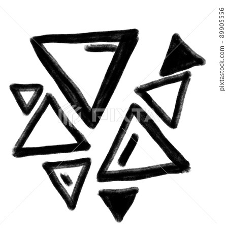 Freeform hand doodle freehand triangles line... - Stock Illustration ...