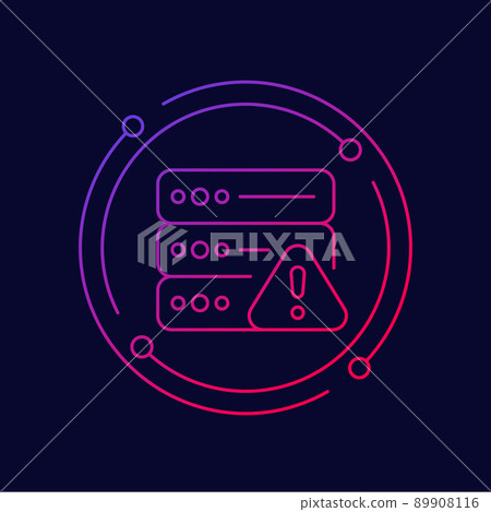 server crash, failure line icon - Stock Illustration [89908116] - PIXTA