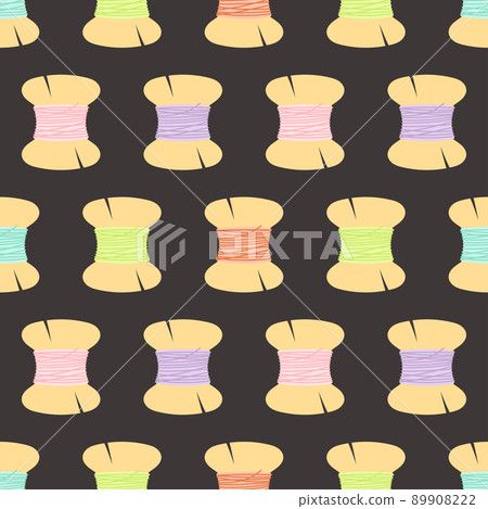 seamless pattern of sewing threads on spool - Stock Illustration ...