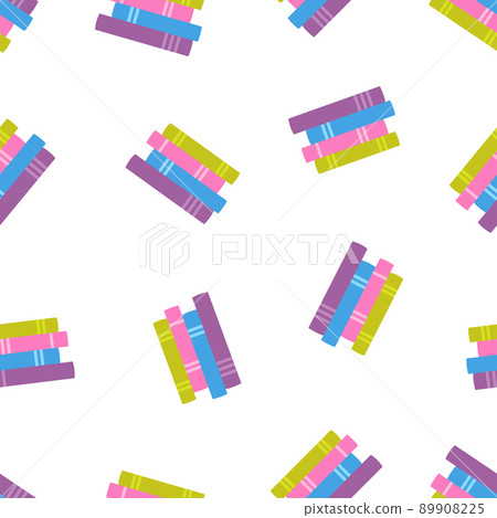cartoon seamless pattern with books, vector... - Stock Illustration ...