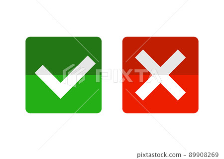 Checkmark and crossmark box icon set - Stock Illustration [89908269 ...