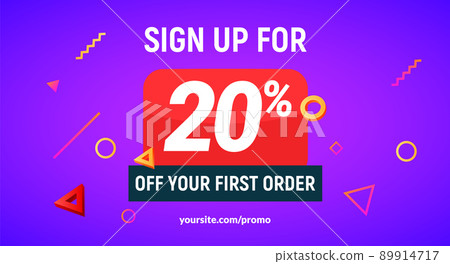 Coupon code discount sign up advertising offer.... - Stock Illustration ...