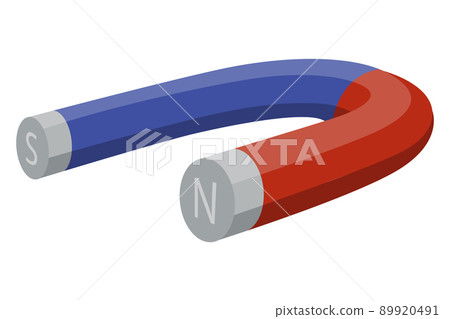 Red and blue magnet icon with two poles north... - Stock Illustration ...