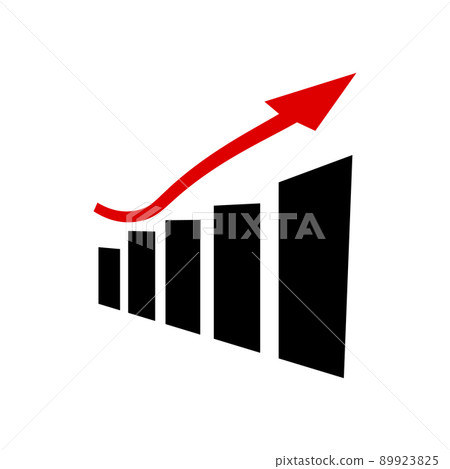 Rising bar graph and arrow - Stock Illustration [89923825] - PIXTA