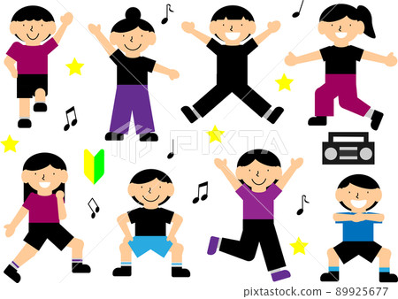 Illustration set with various dance poses for... - Stock Illustration ...