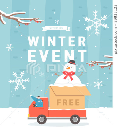 Winter,shopping,event,pop,banner - Stock Illustration [89935122] - PIXTA