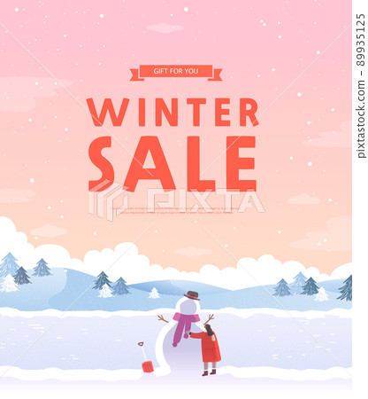 Winter,shopping,event,pop,banner - Stock Illustration [89935125] - PIXTA