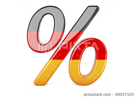 Percent with German flag, 3D rendering - Stock Illustration [89937103 ...